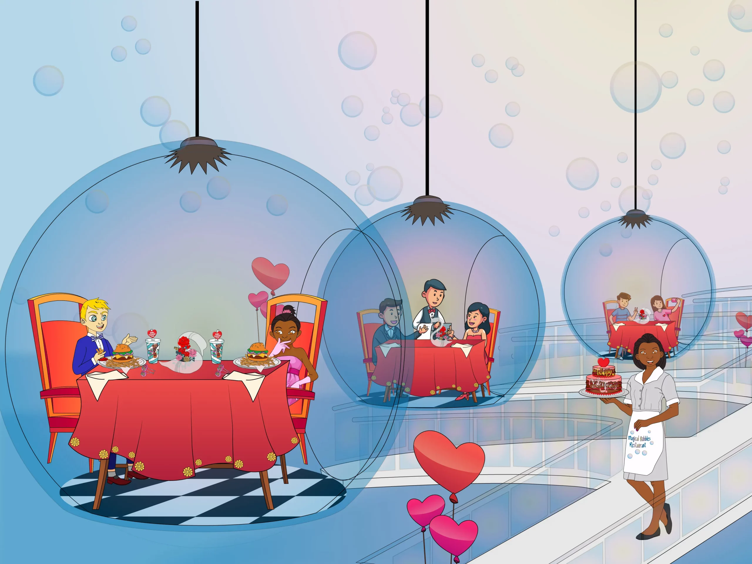 Valentine's Day at the Magical Bubbles Restaurant - Toombowkids